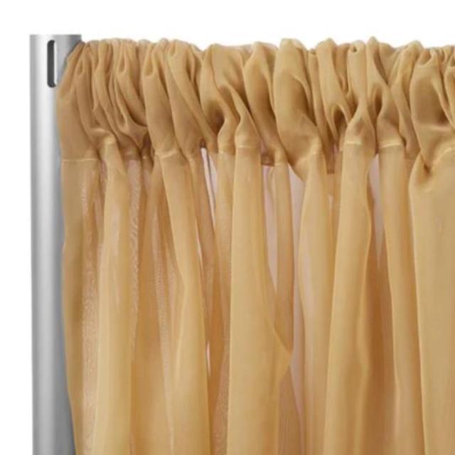 12'X10' Gold Voile Drape Panel - Sparkle Curtains – River City Sales