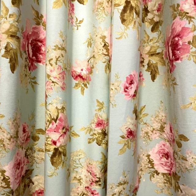 10'X9' Vintage Rose Blue Drape Panel - Floral Curtain – River City Sales